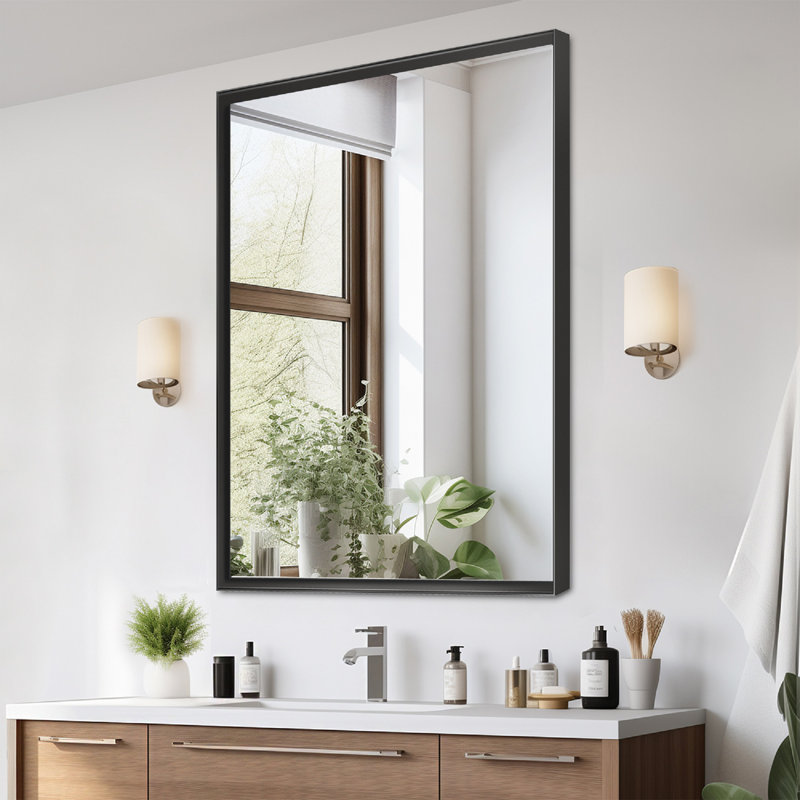 Latitude Run® Black Bathroom Mirrors(Horizontal & Vertical) | Wayfair