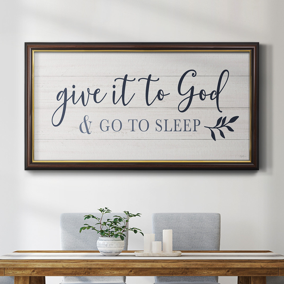 Trinx Give It to God - Single Picture Frame Textual Art on Canvas | Wayfair