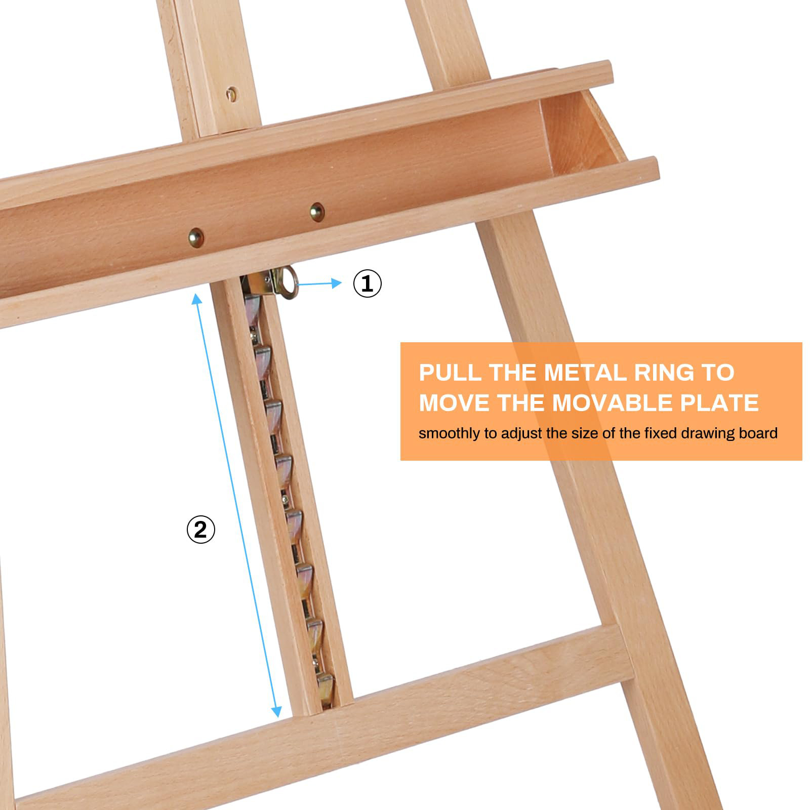 Pirecart Adjustable Height Painting Art Easel,movable Tilting Large ...