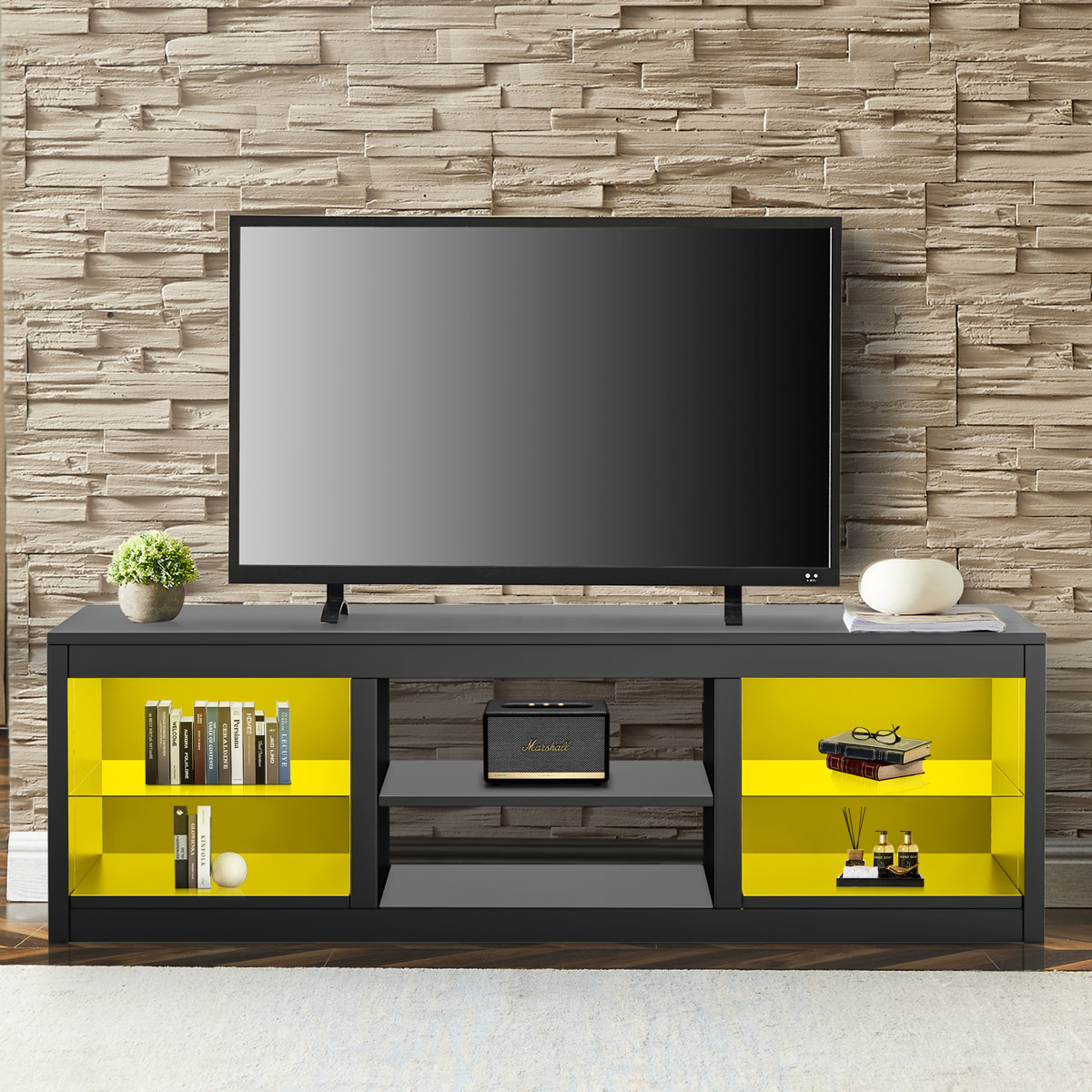 Wrought Studio™ Alcena 66'' LED TV Stand for TVs up to 75'', Gaming ...