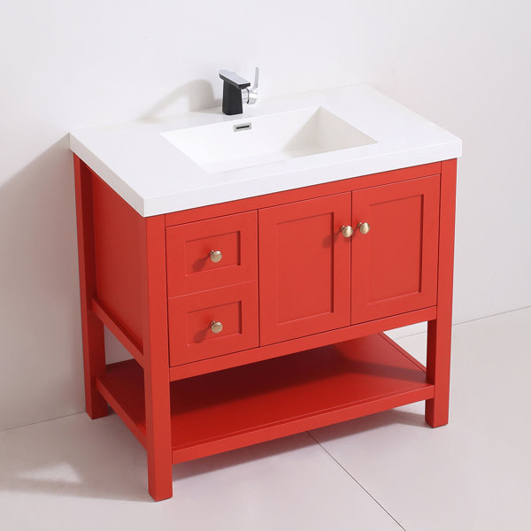 Red Bathroom Vanities You'll Love | Wayfair