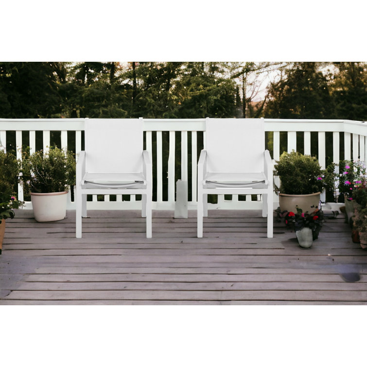 Latitude Run® Eeshal Set of Two Metal Indoor Outdoor Dining Chairs ...