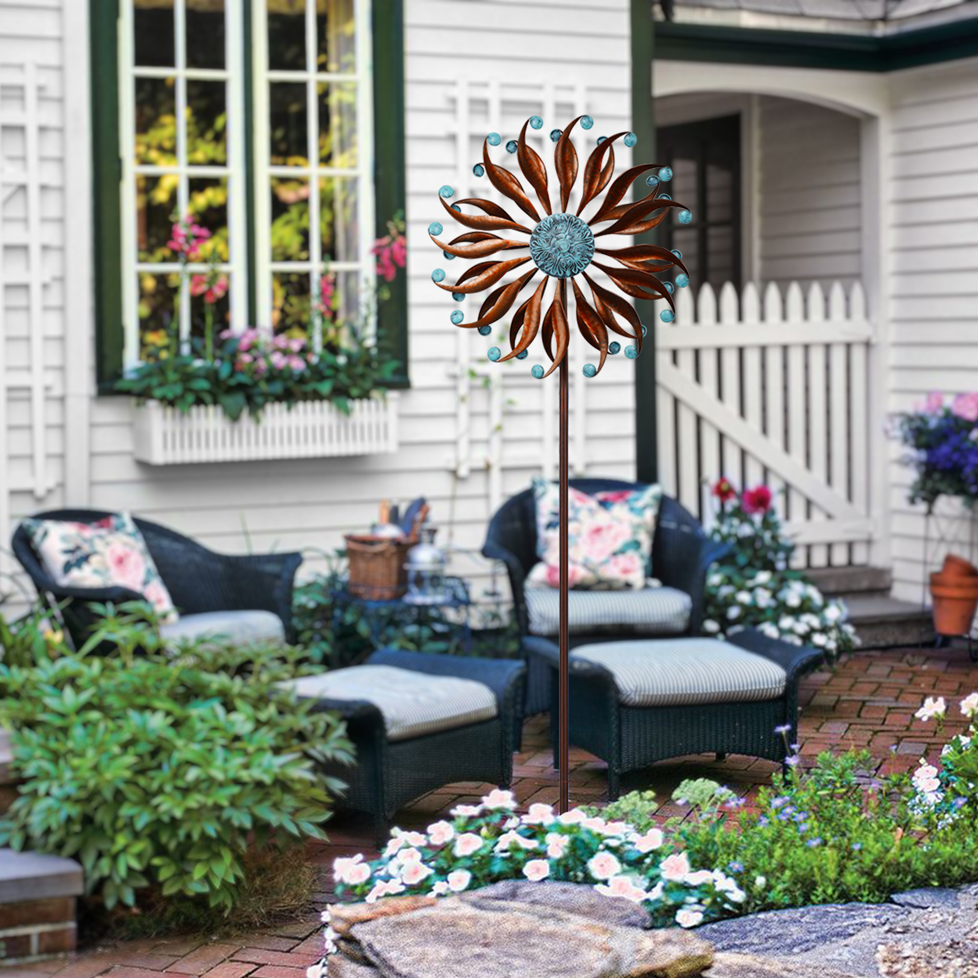 Wildon Home® Avia 84 Inch 3D Kinetic Rotator Garden Wind Spinner ...