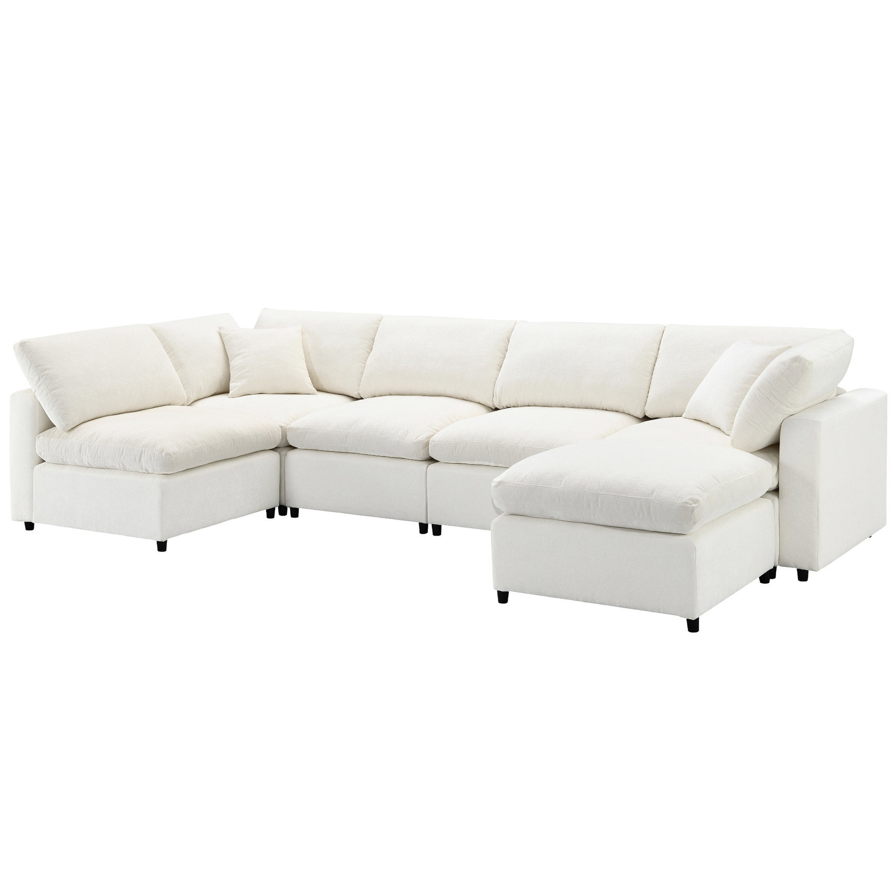 Latitude Run® 6 Seat U Shaped Bed, Chenille Modular Sectional With ...