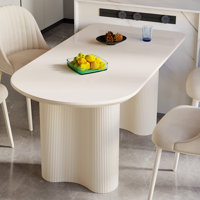 Ivy Bronx Oval Dining Table Dining Room Table for Kitchen, Bar, Living ...