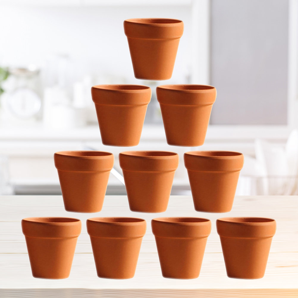 Lark Manor 10pcs Small Red Ceramic Flower Pot Terracotta Pot - Wayfair ...