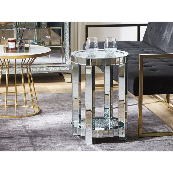 Mercer41 Whitehead Mirrored Side Table | Wayfair.co.uk