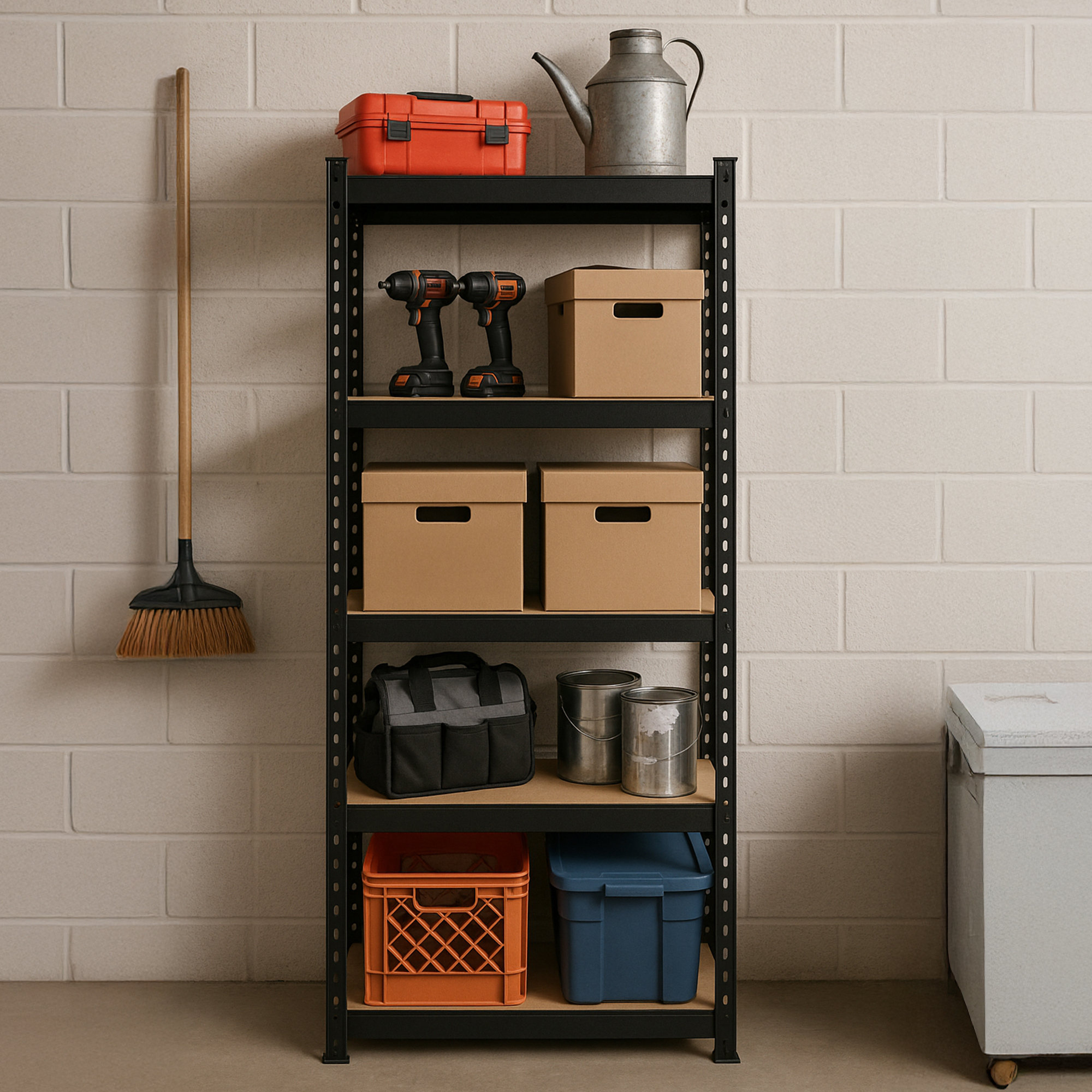 Ar Shelving Black Label Edition 5-Tier Powder-Coated Steel Garage ...