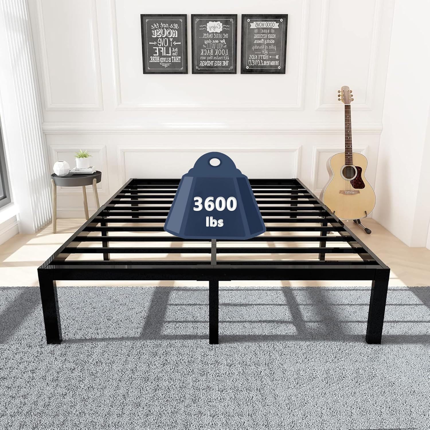 Alwyn Home Heavy Duty Steel Bed Frame With Reinforced Platform, Anti ...