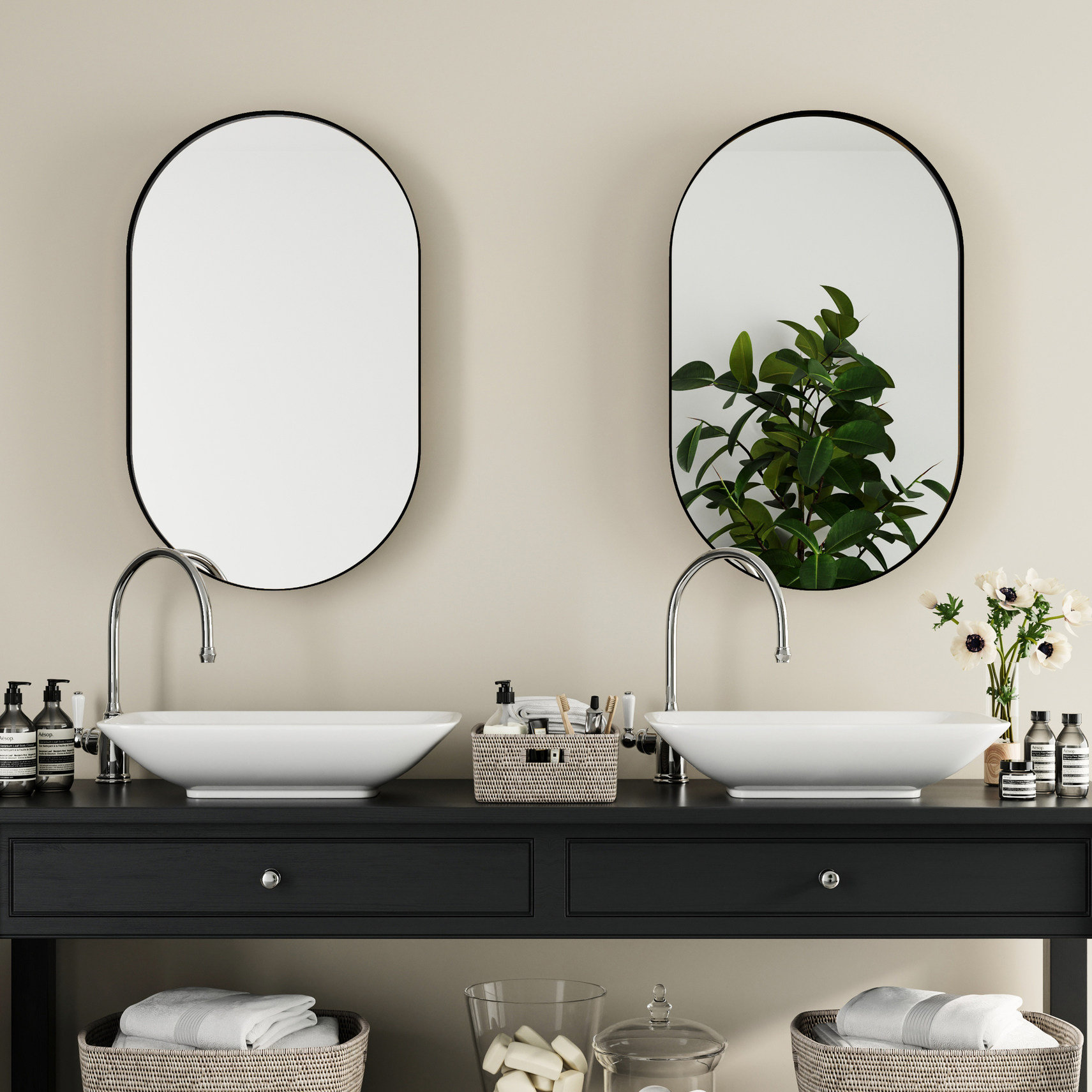 Latitude Run® Matte Black Metal Framed Medicine Cabinet, 20x34 Inch ...