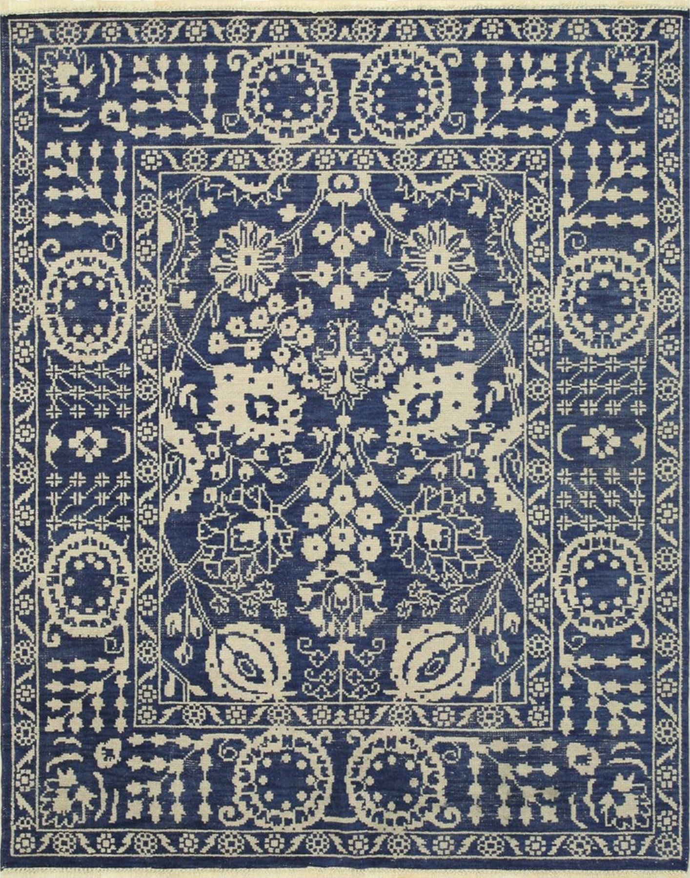 Darby Home Co Williamsbridge Freya Blue Hand Knotted Wool Rug | Wayfair