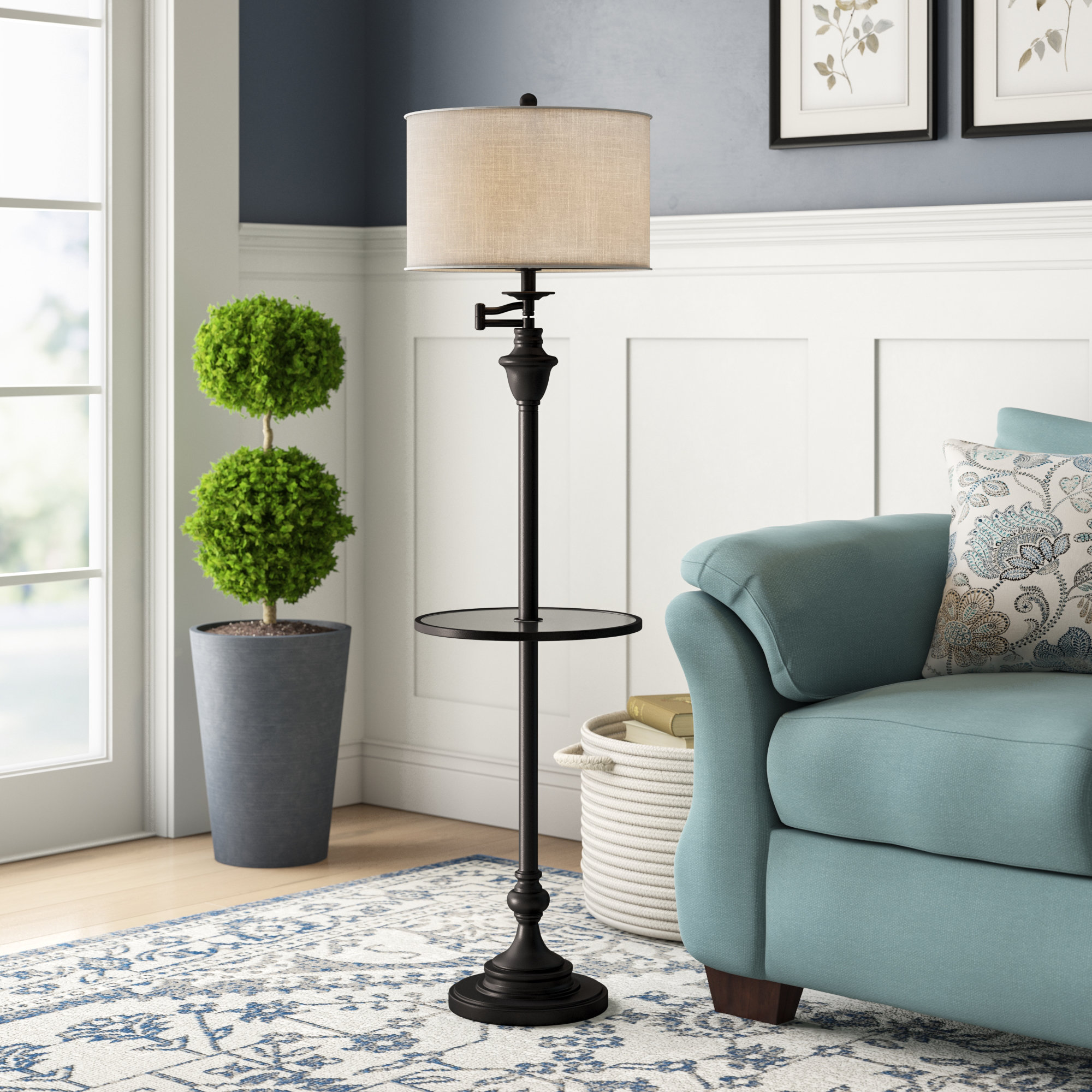 Charlton Home® Waldenburg 60" Tray Table Floor Lamp & Reviews | Wayfair