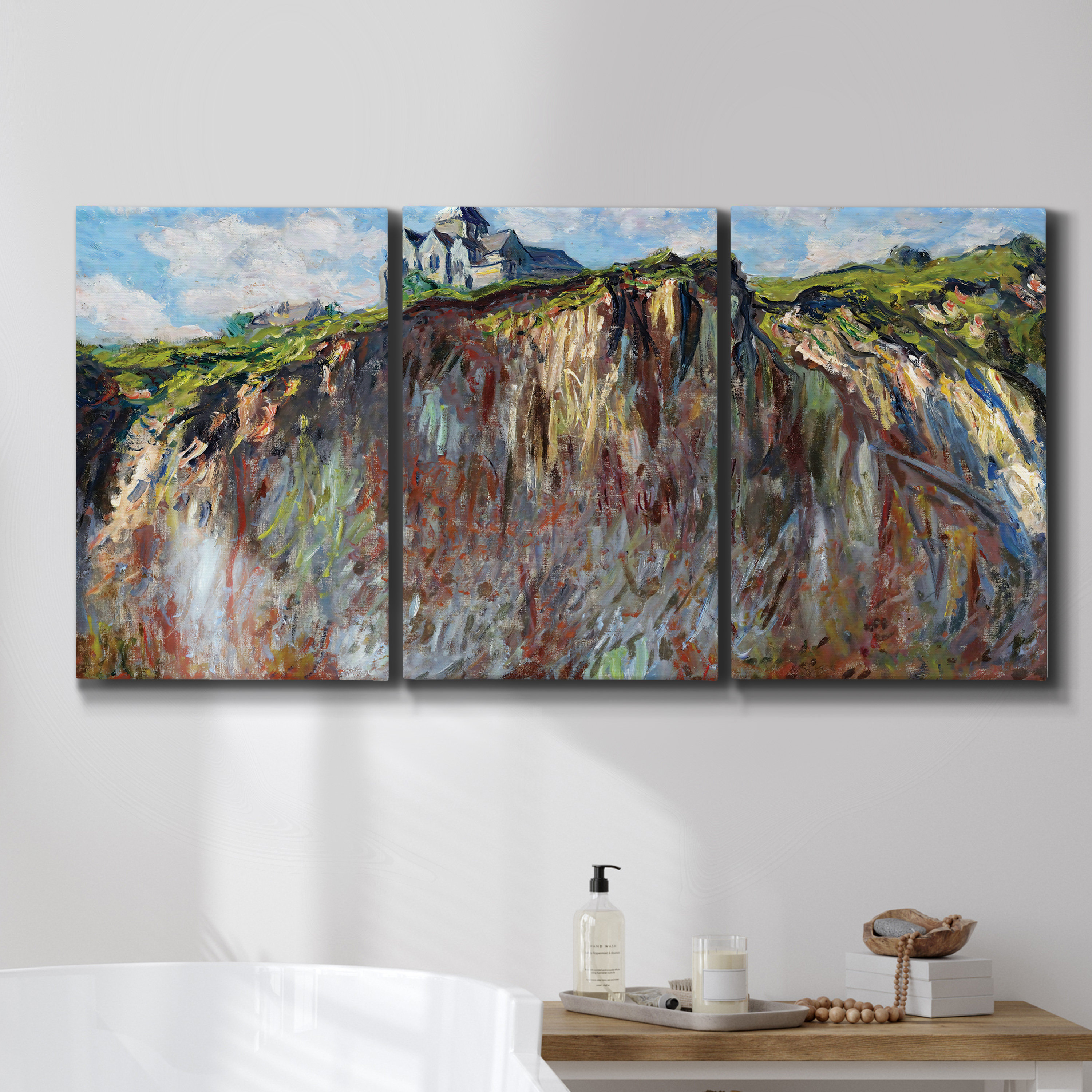 Loon Peak® Pink Paint Framed On Canvas 3 Pieces Print | Wayfair