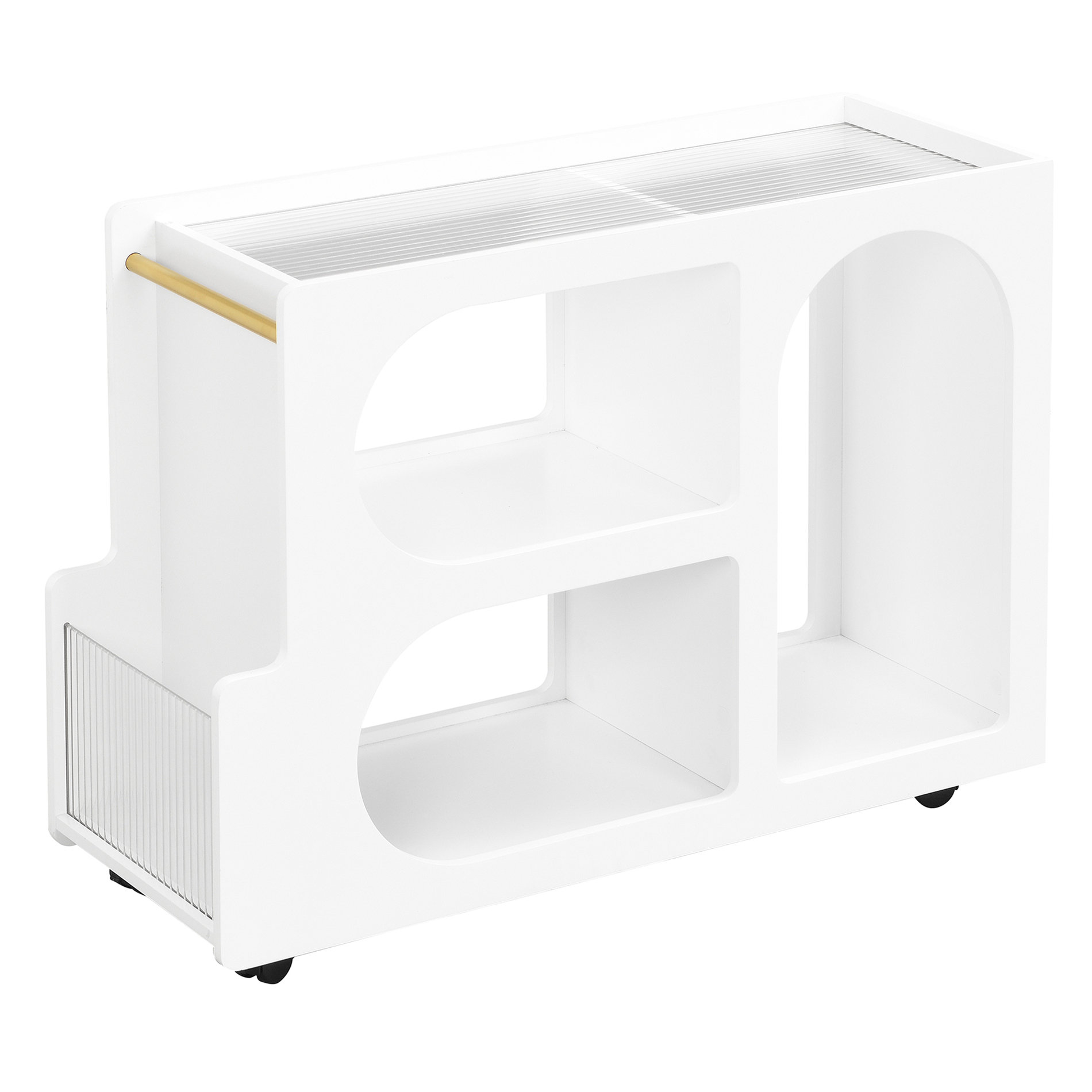 Latitude Run® Narrow End Table With Lockable Wheels, Side Table, Coffee ...