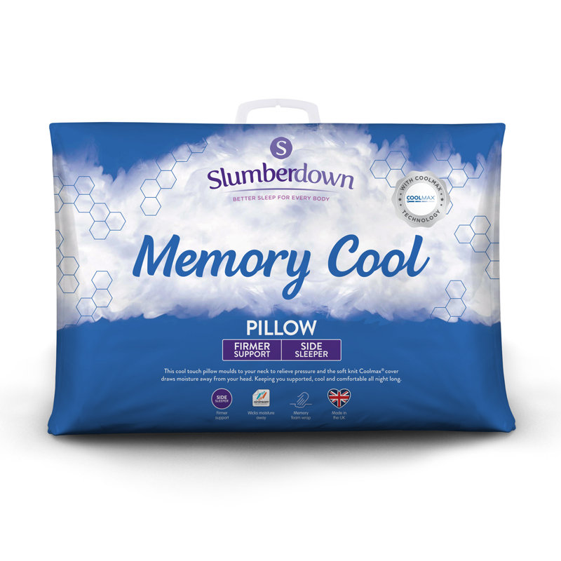 Slumberdown Memory Cool Memory Foam Cooling Pillow, Firm Support ...