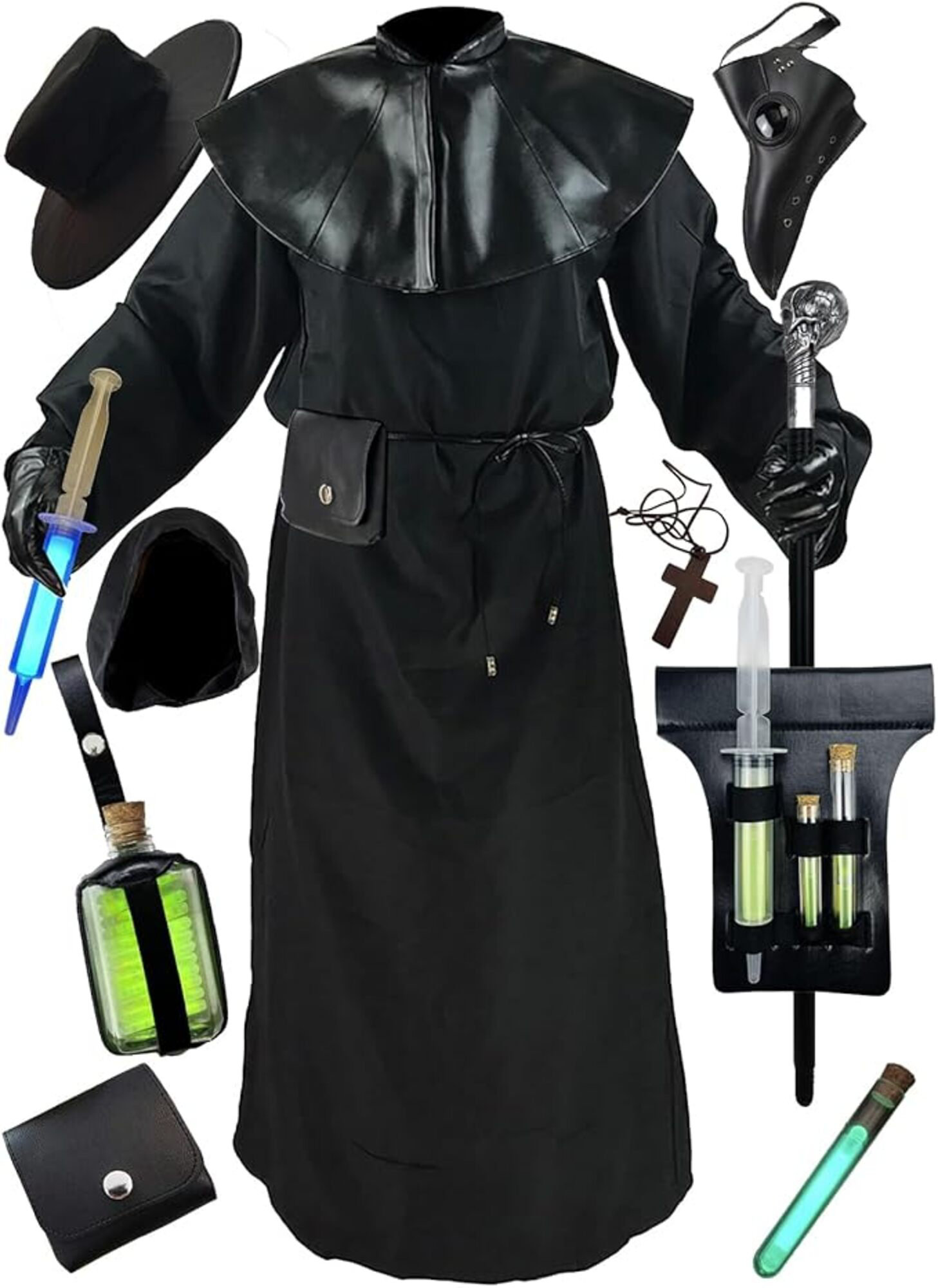 The Holiday Aisle® Plague Doctor Costume Cloak Robe Halloween Props ...