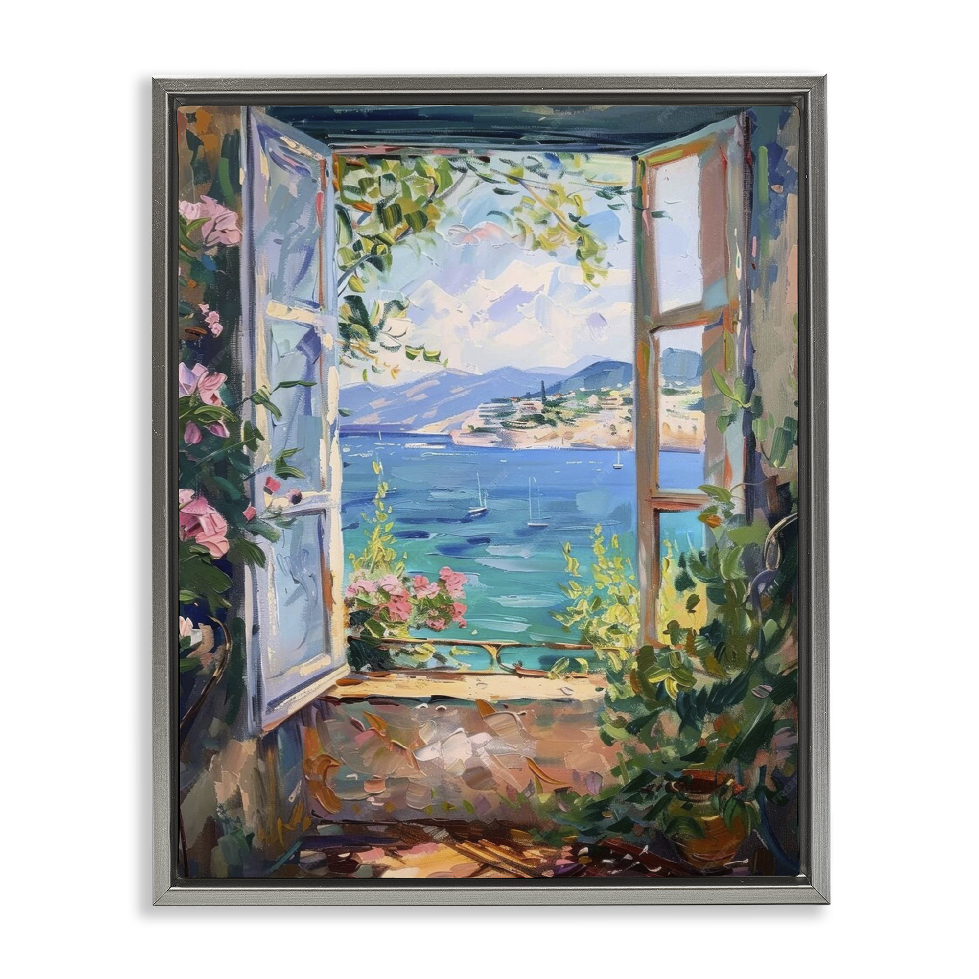 Beachcrest Home™ Window Sea View Canvas Wall Art by LSR Design Studio ...