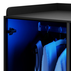 Latitude Run® 2-Door Wardrobe Armoire with LED Lights & Reviews ...