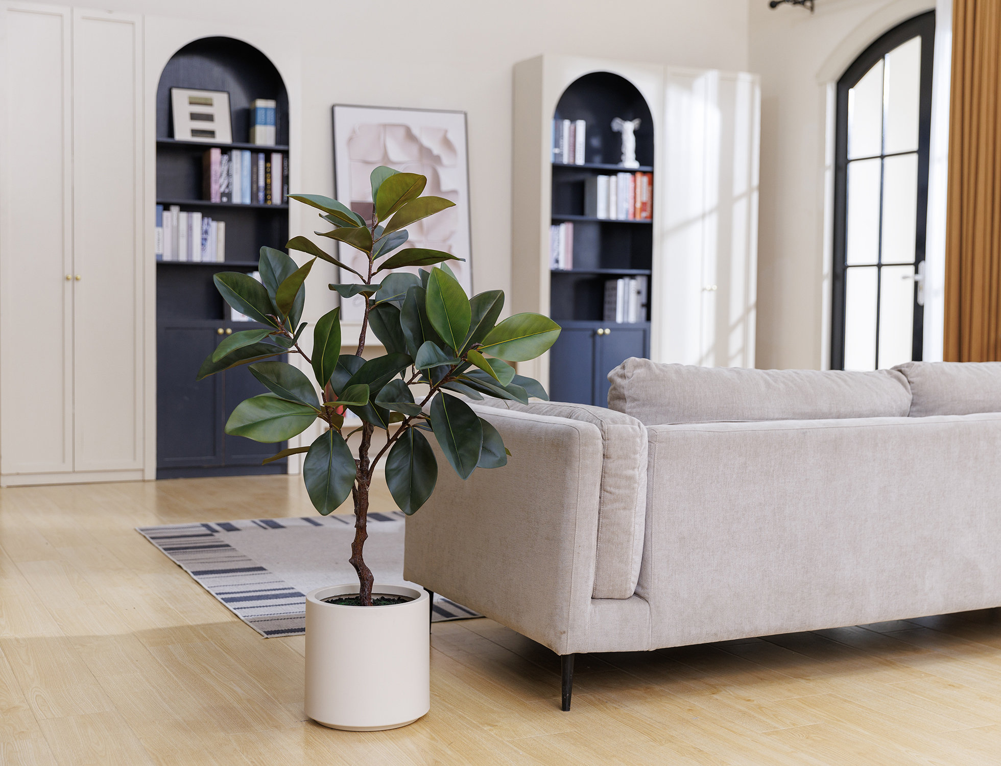 Primrue 51" Artificial Magnolia Tree, Luxury Lifelike Real Touch ...