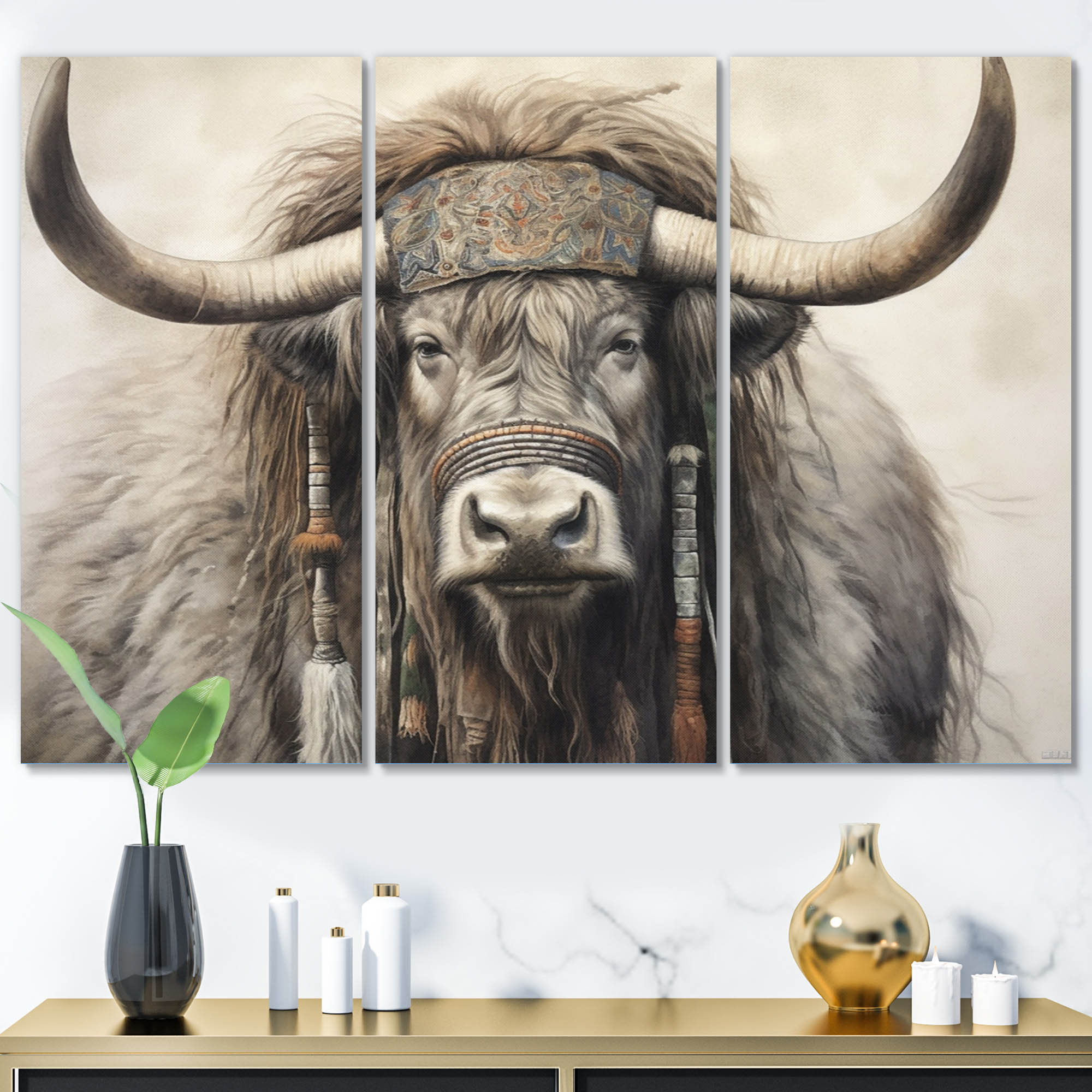Design Art Wild Yak II - Yaks Metal Wall Art Living Room Set - Wayfair ...