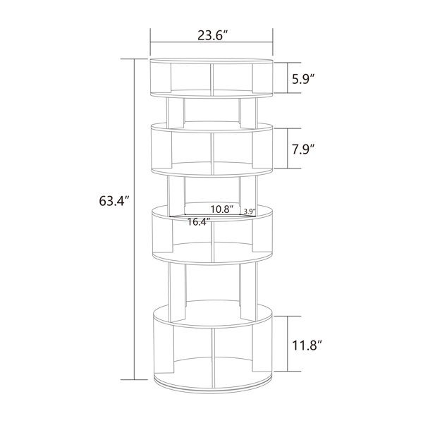 Hokku Designs Trianna 32 Pair Rotating Shoe Rack Fits Shoe Size up to ...