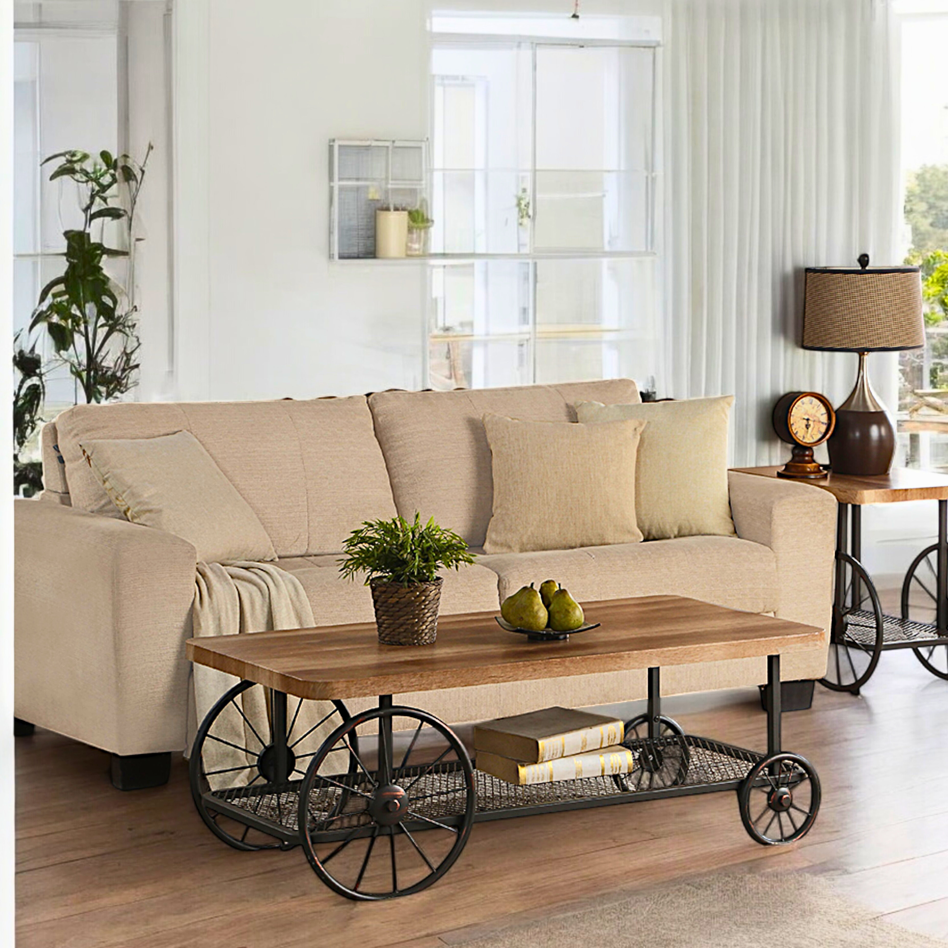 Trent Austin Design® Quartz coffee table in oak and antique gray | Wayfair