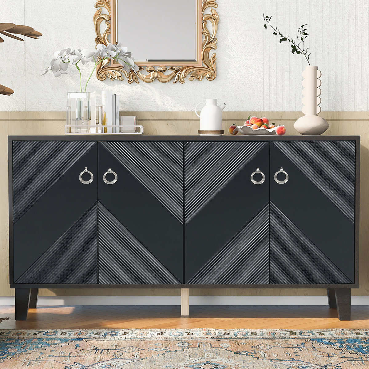 Latitude Run® Luxurious Geometric Patterned Cabinet for Various Rooms ...