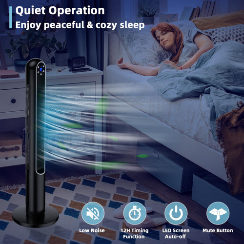 Giantex Tower Fan With Remote Control, Quiet Cooling Fan With 3 Wind ...