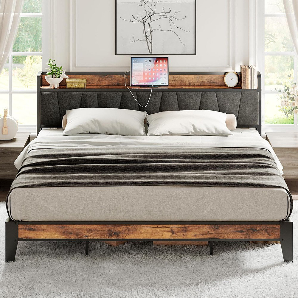 Trent Austin Design® King Size Bed Frame With Storage Headboard ...