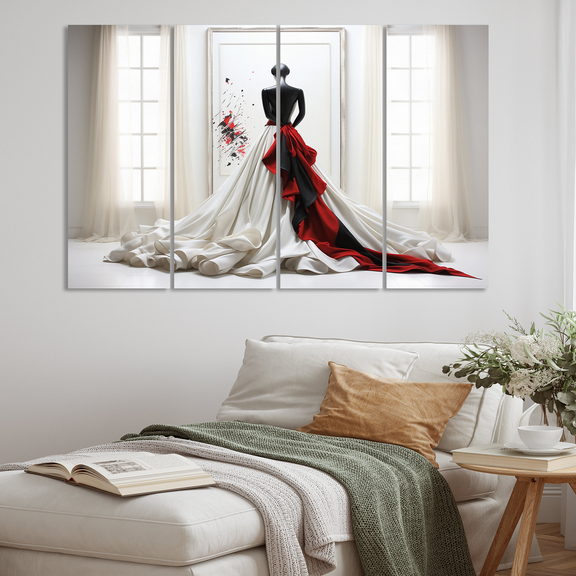 DesignArt Fashion Red Dress Elegance Unveiled II - Fashion Metal Wall ...