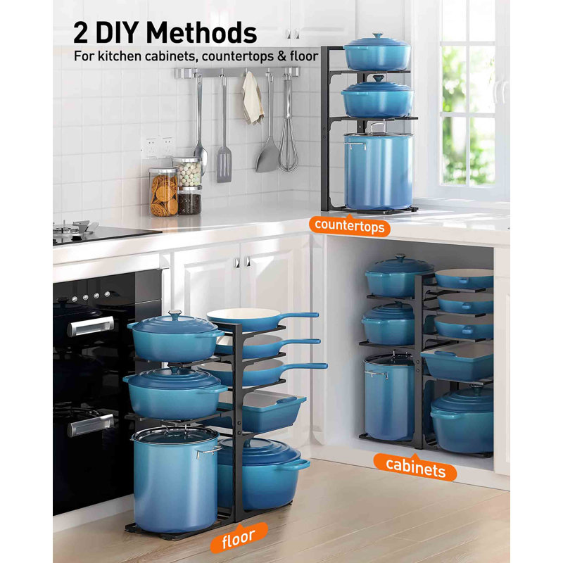 Prep & Savour Metal Rectangle Freestanding Pot Rack | Wayfair