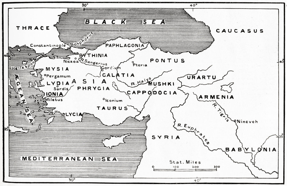 Trinx Map Of Asia Minor Circa 2Nd Century Bc. From Hutchinson''s ...