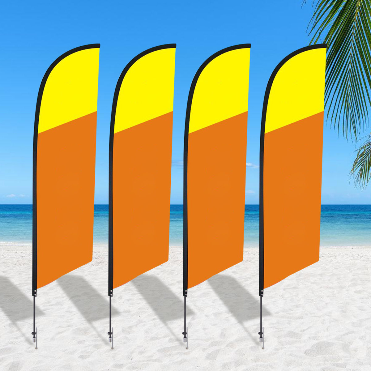 YaoTown 12ft Advertising Flag Pole Sets with Ground Mounting Stake ...