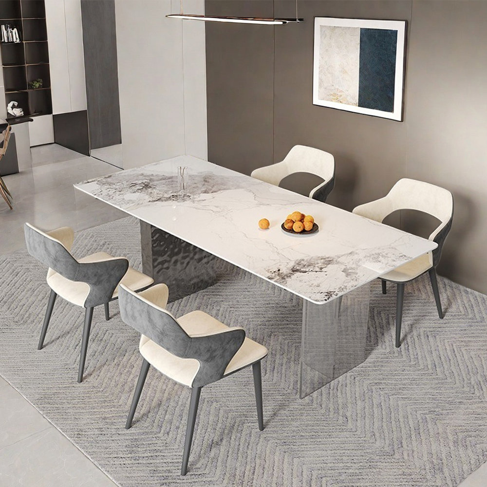 Pakloer Italian style minimalist dining table sets | Wayfair