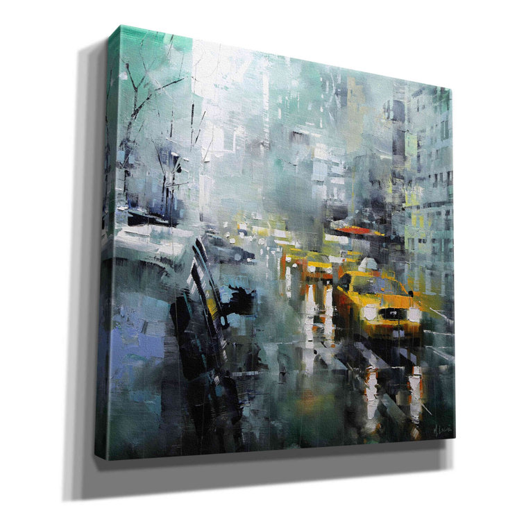Red Barrel Studio® Latitude Run® 'New York Rain' By Mark Lague, Canvas ...