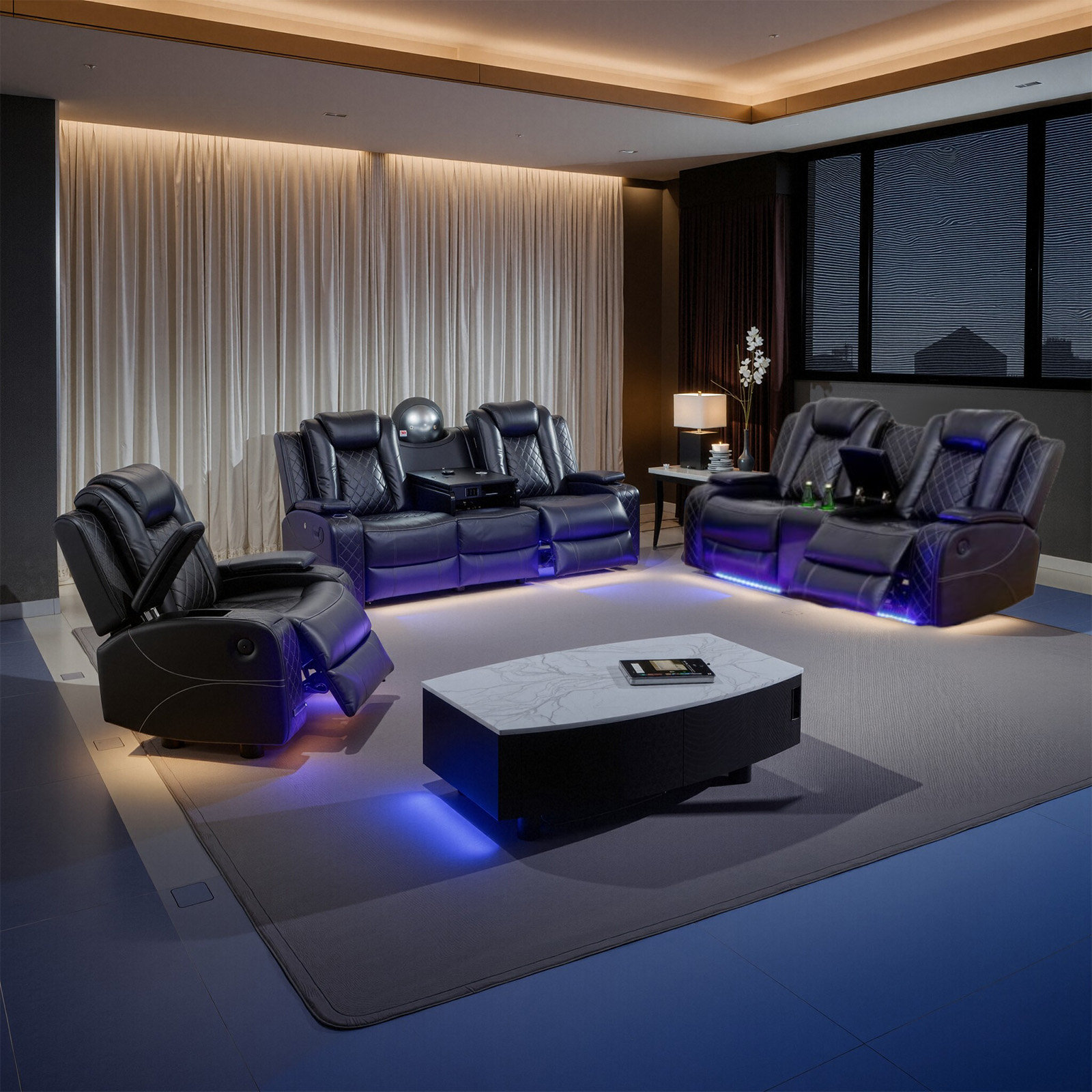 Ivy Bronx Power Living Room Furniture Sets,Electric Recliner Chair With ...