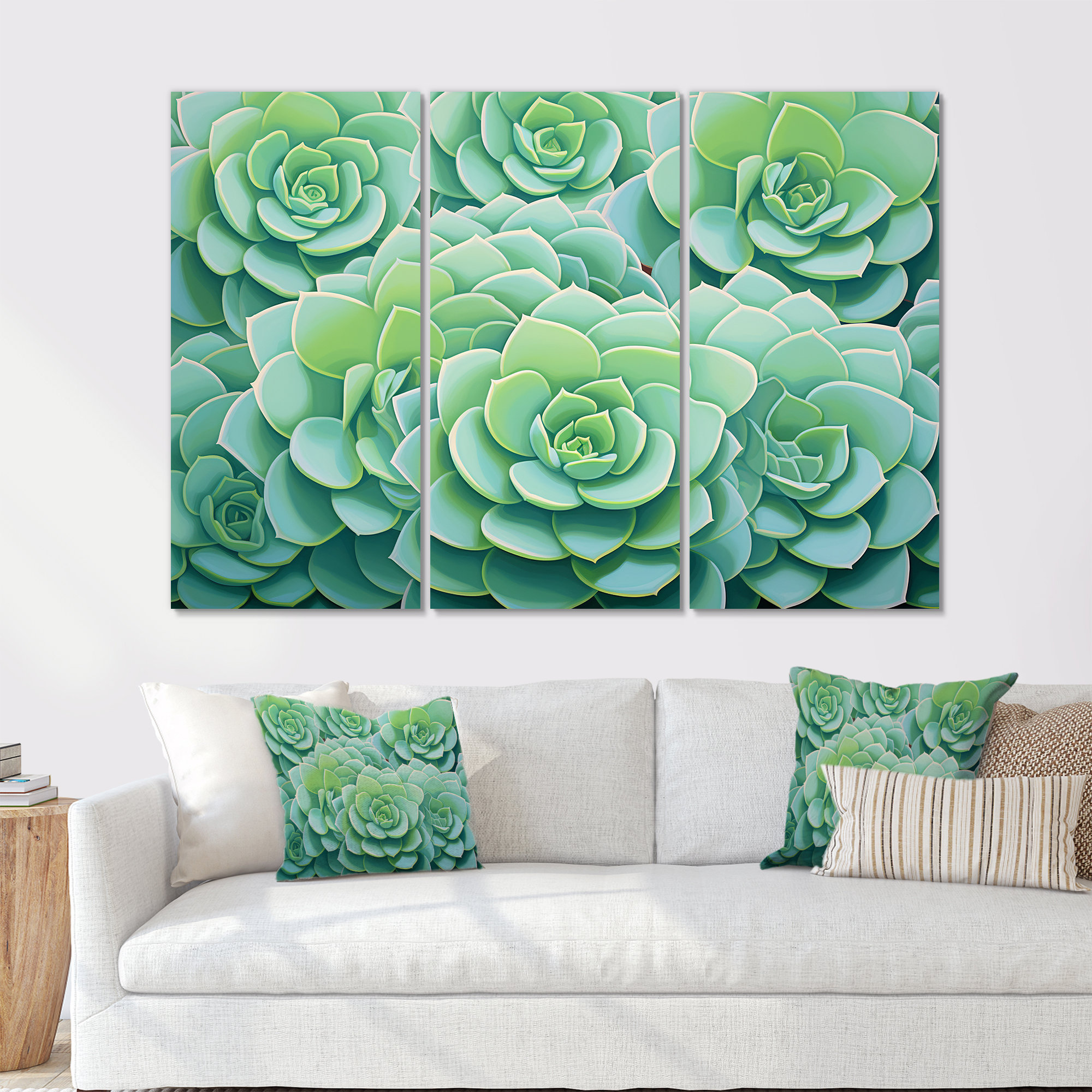Lark Manor™ Green Succulents Bloom - Succulent Canvas Wall Art Set ...