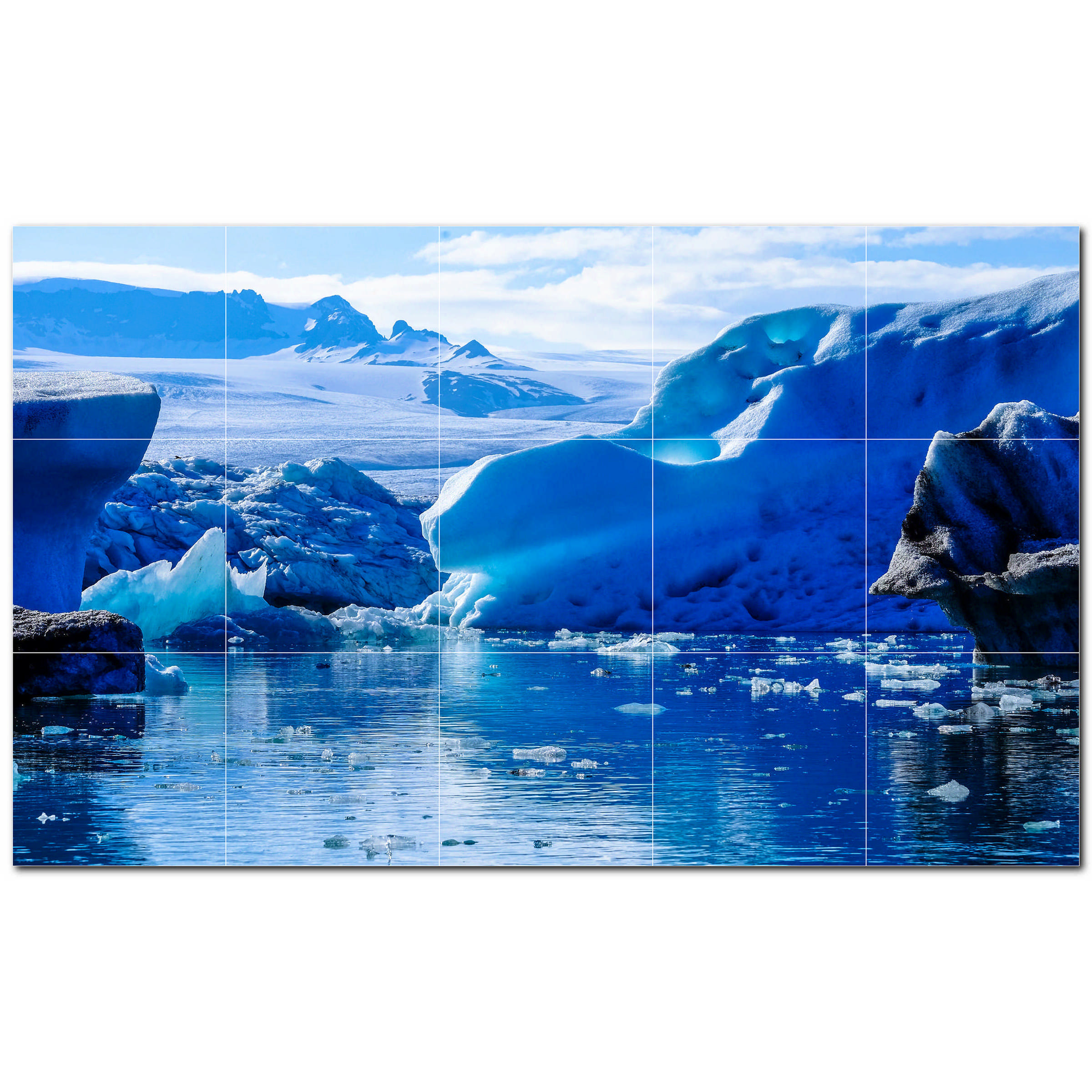 Picture-Tiles.com 60" x 36" Ceramic Glacier Photo Decorative Mural Tile ...