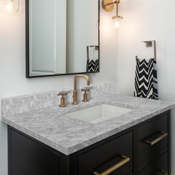 Enyibath 36 Inch Bathroom Vanity Top For Backsplash In Carrara Marble ...