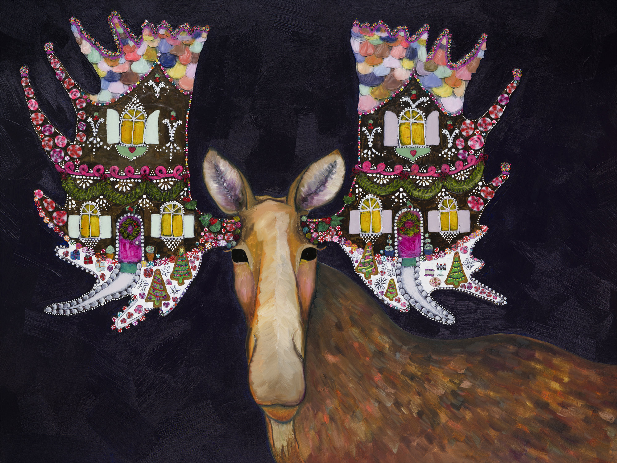 August Grove® Aukeem Holiday - Gingerbread Moose by Eli Halpin - Print ...