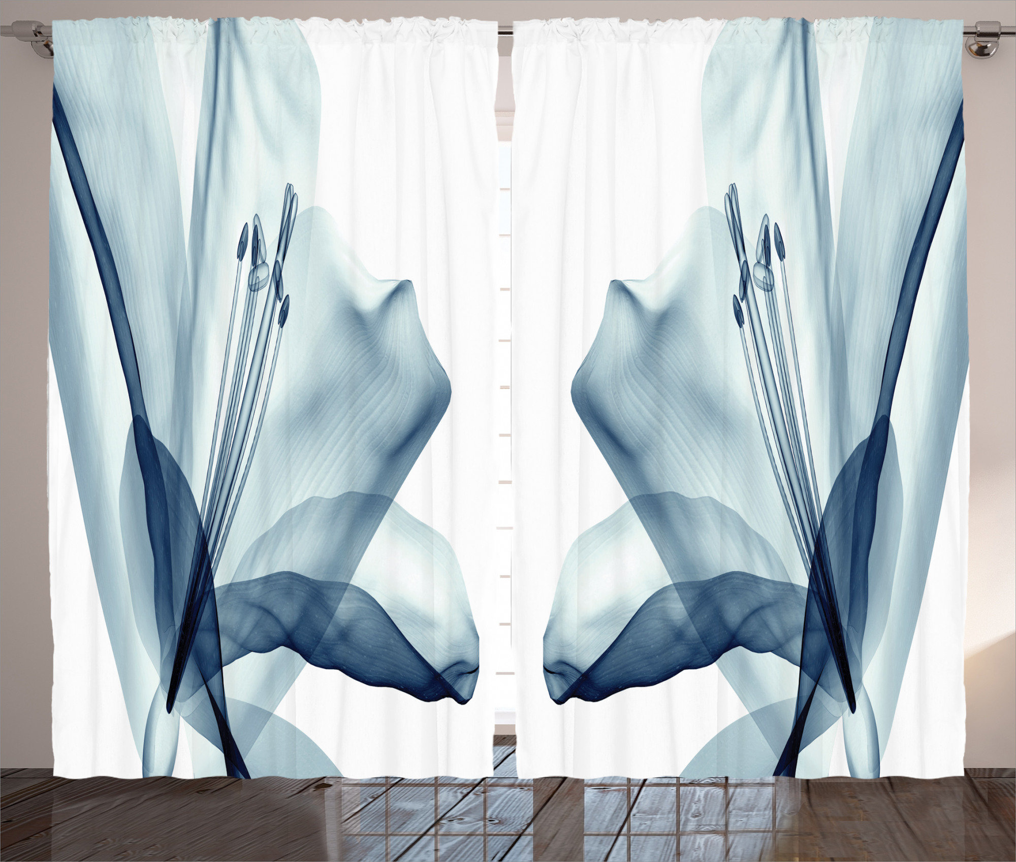 Ambesonne Close Look to Arrangement X-Ray Effect Nature 2 Piece Floral ...