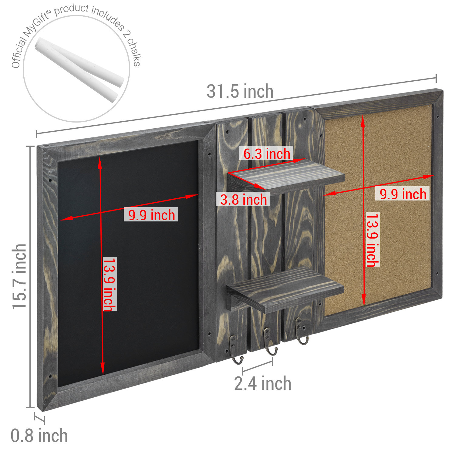 Millwood Pines Wall Mounted Combo Board Set - Wayfair Canada