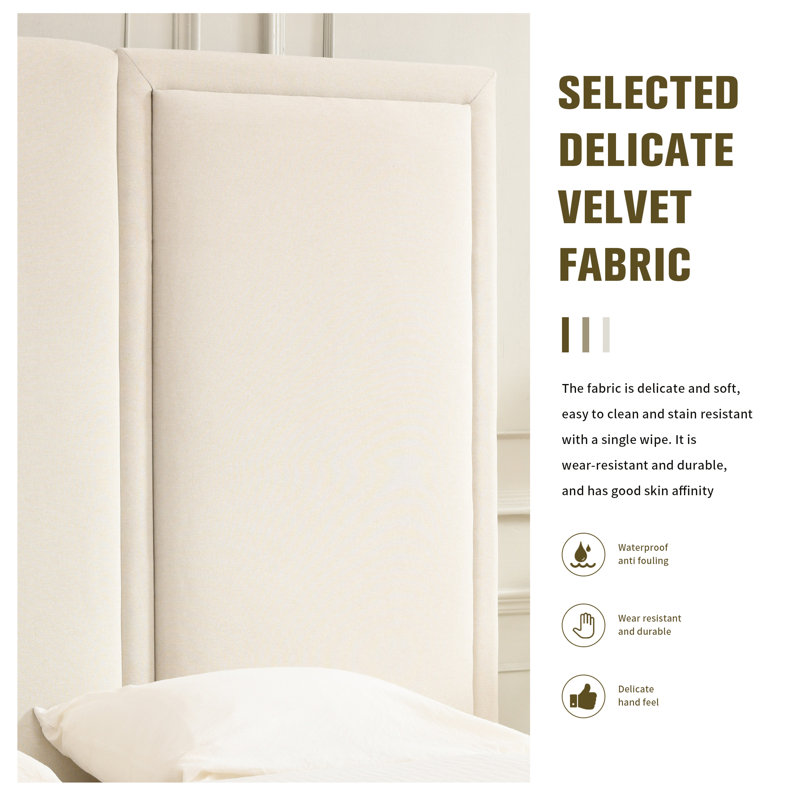 Ebern Designs Morghen Upholstered platform bed with extra high ...