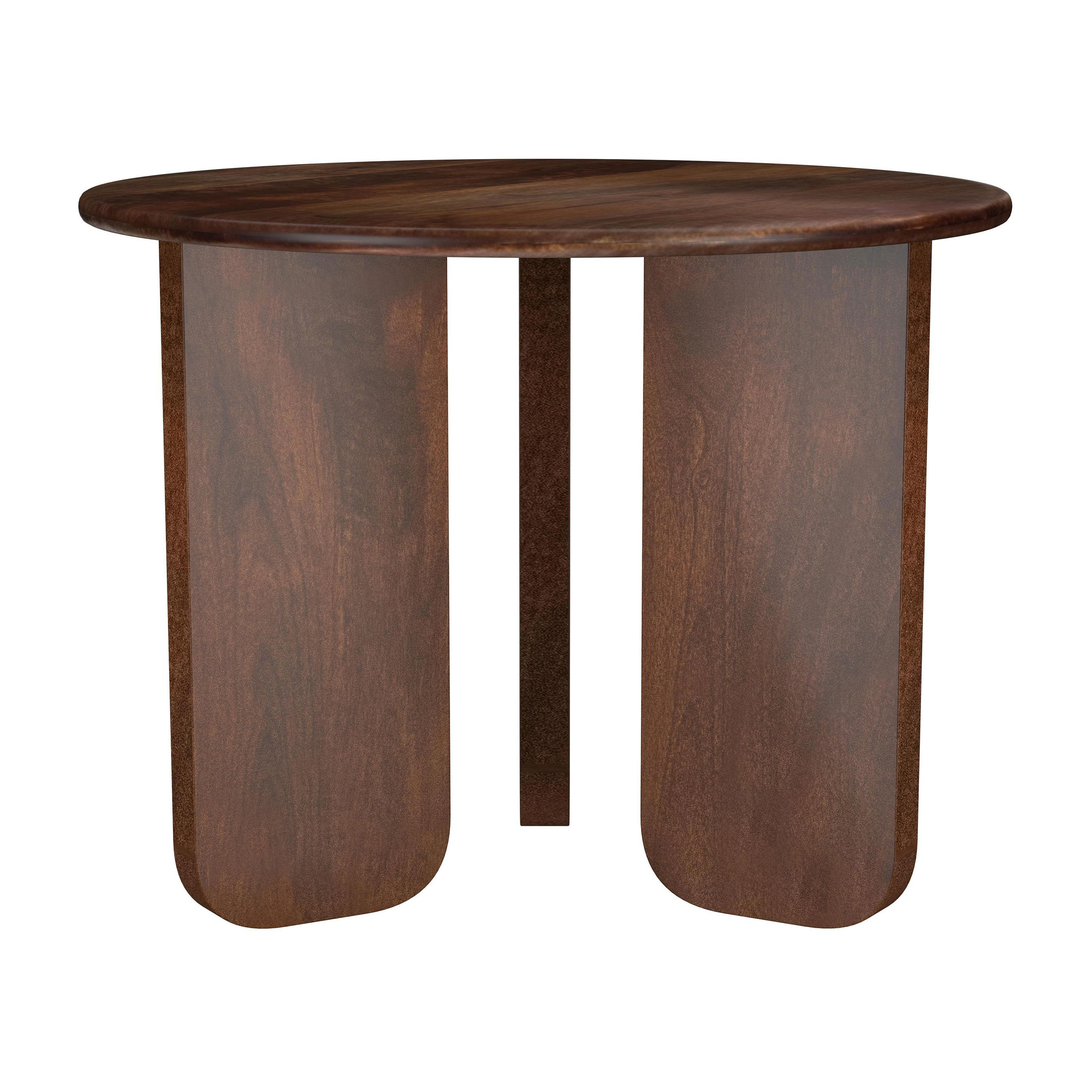 Loon Peak® Round Solid Mango Wood Side End Table Brown | Wayfair