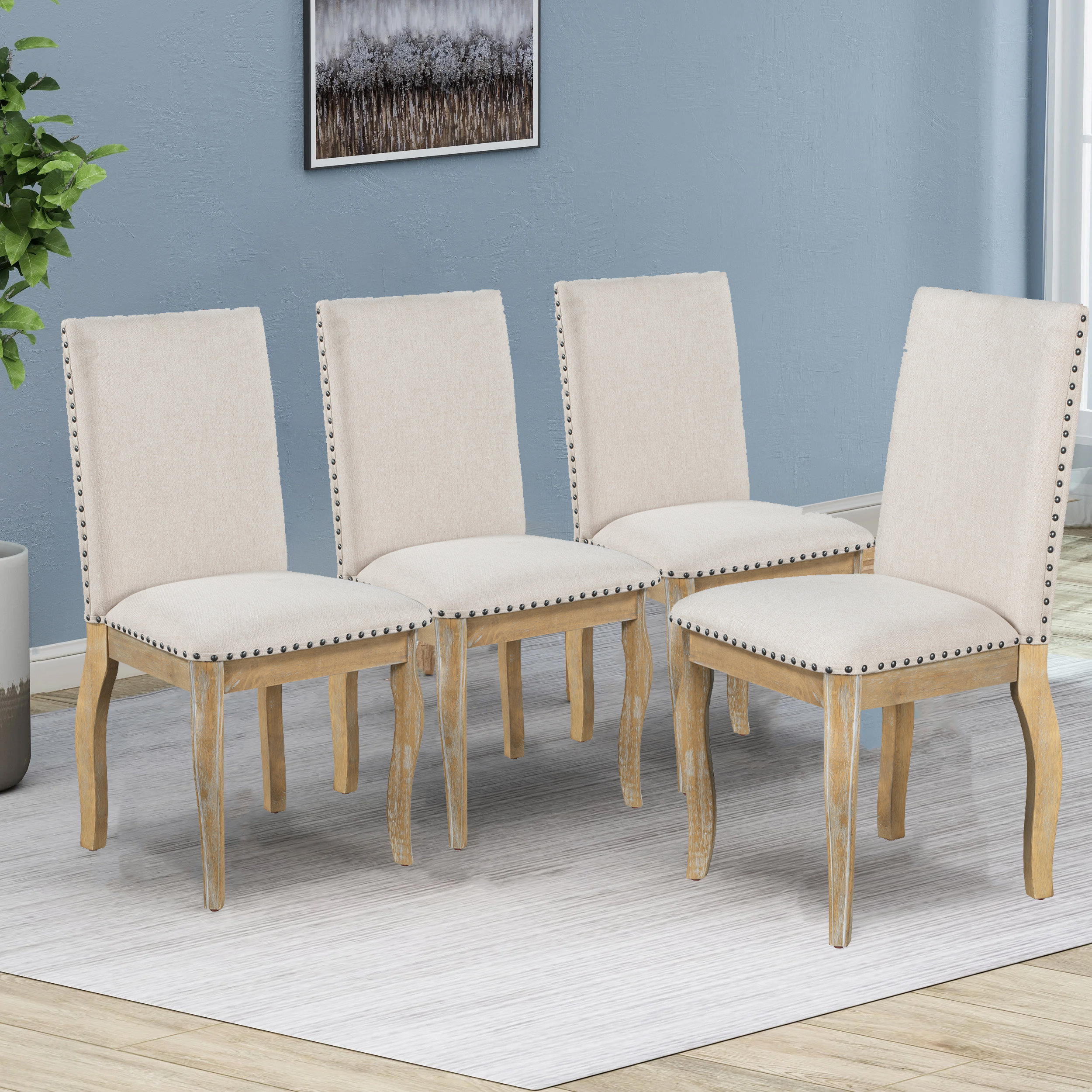 Ophelia & Co. Rabon Fabric Upholstered Parsons Chair in Beige | Wayfair