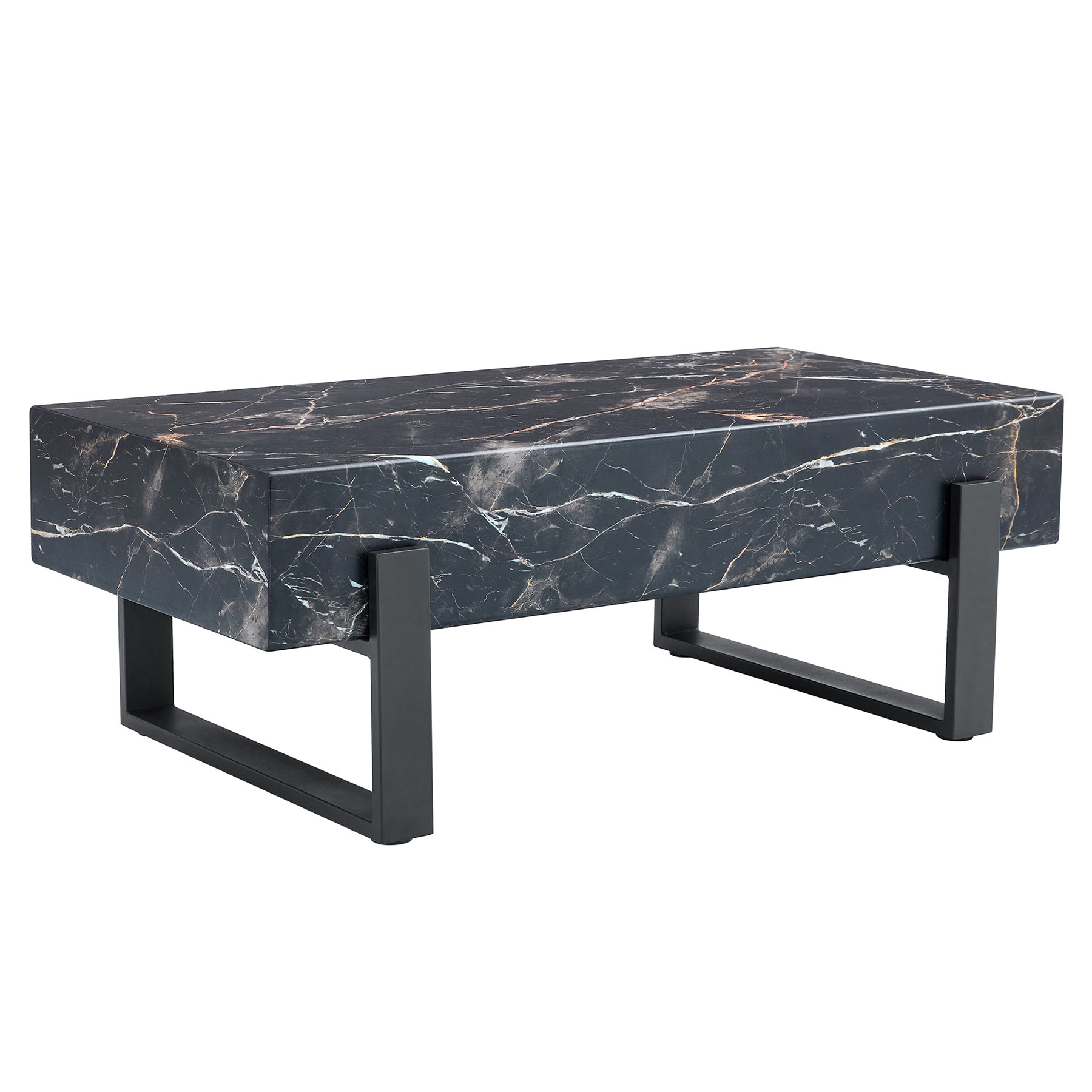 Ivy Bronx Minimalist Marble-Patterned Coffee Table | Wayfair