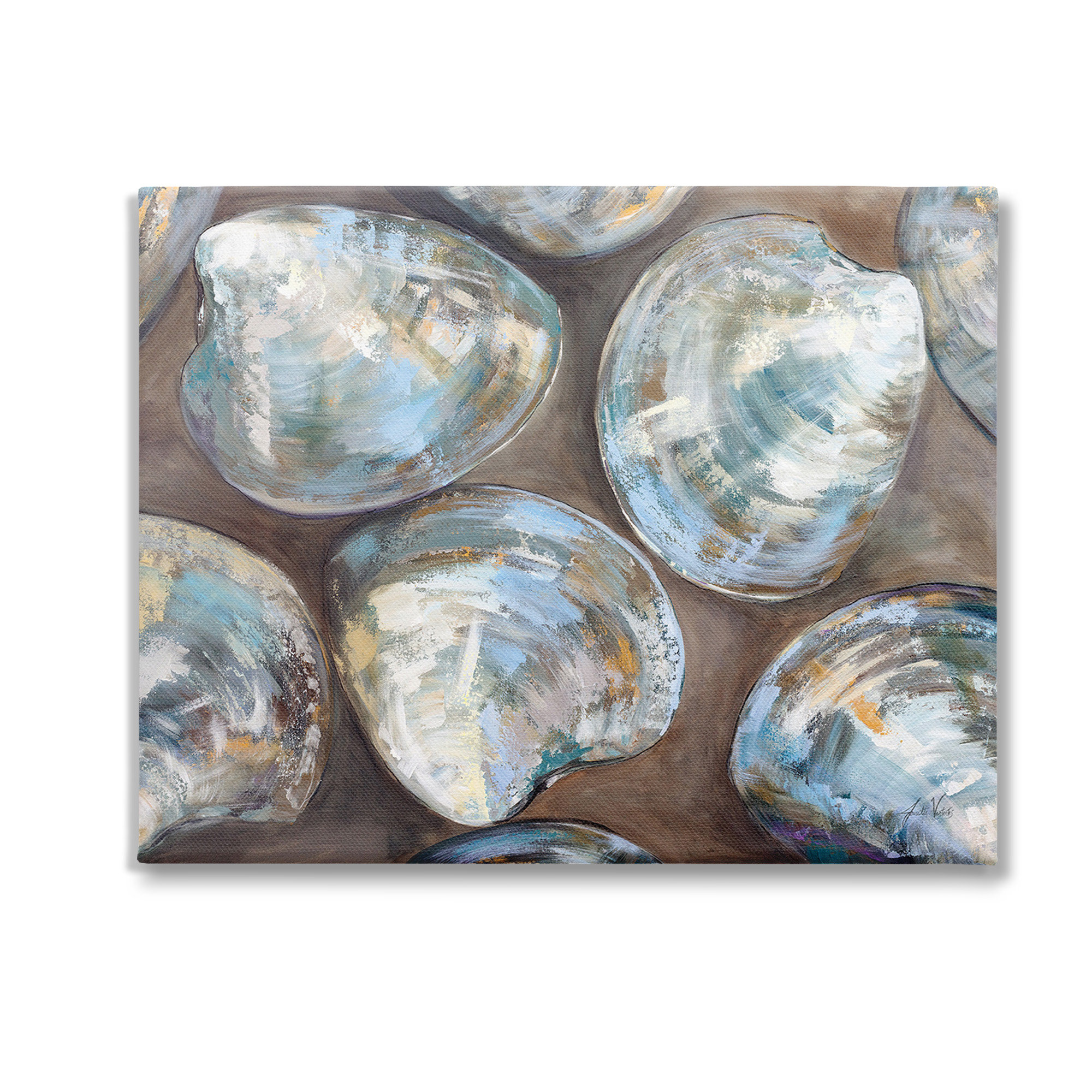 Dovecove Clam Shell Pattern Canvas Wall Art by Jeanette Vertentes ...