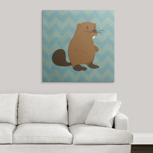 Great Big Canvas 'Beaver - Woodland Creatures' Graphic Art Print ...