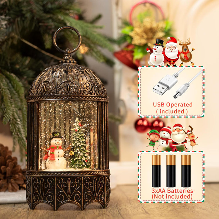 The Holiday Aisle® Christmas Snowman Decor Snow Globe, Musical ...