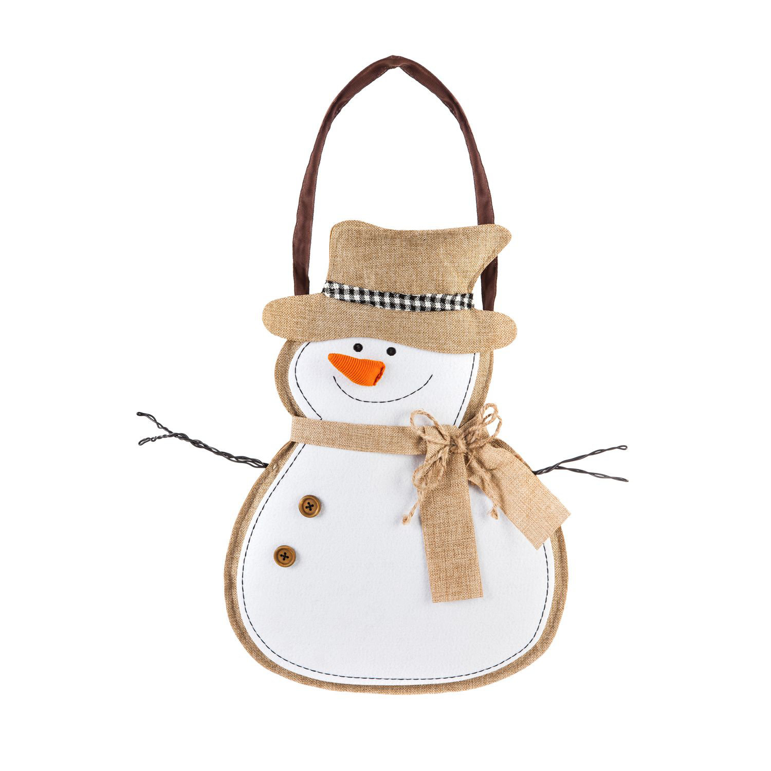 Evergreen Enterprises, Inc Snowman Burlap Outdoor Safe Door Decor ...